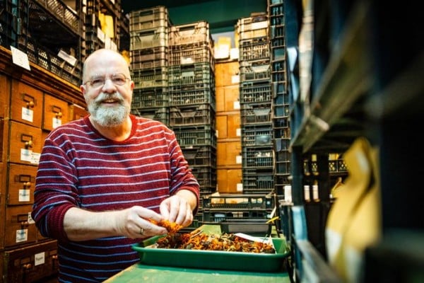 Ton Vreeken tijdens de landelijke zadendag. deel 2